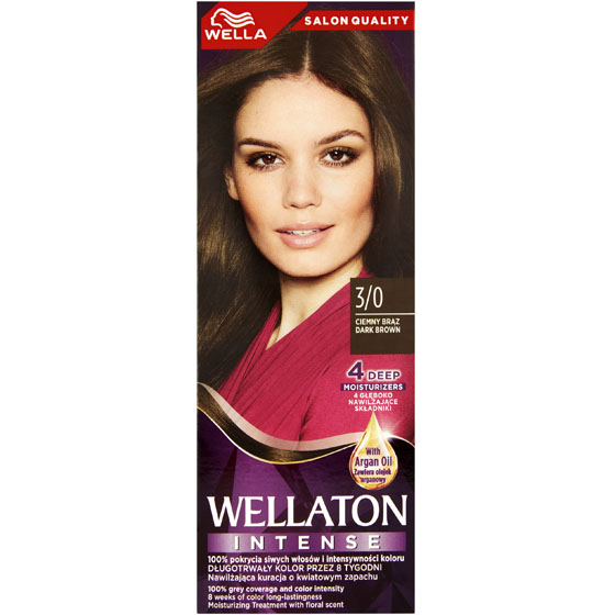 Wellaton Intense Farba do włosów 3/0 Ciemny Brąz 110 ml | Wella